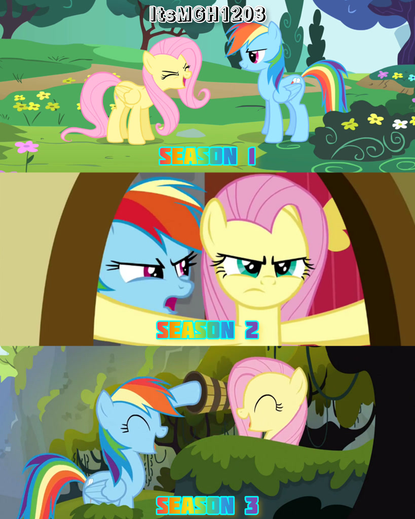 #3128782 - safe, edit, edited screencap, editor:itsmgh1203, screencap, fluttershy, rainbow dash ...