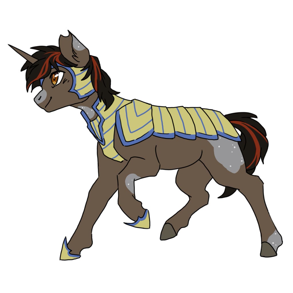 #3129145 - safe, artist:flaming-trash-can, oc, oc only, pony, unicorn, armor, simple background ...