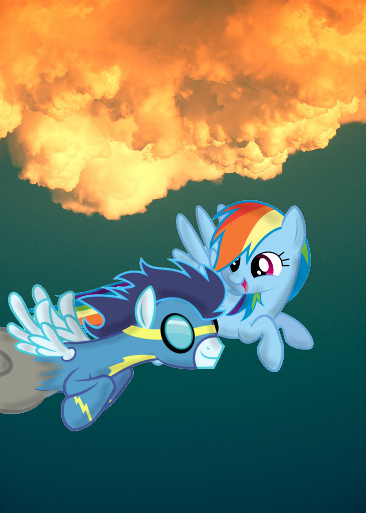 #3129325 - safe, artist:rd97, rainbow dash, soarin', pegasus, pony ...