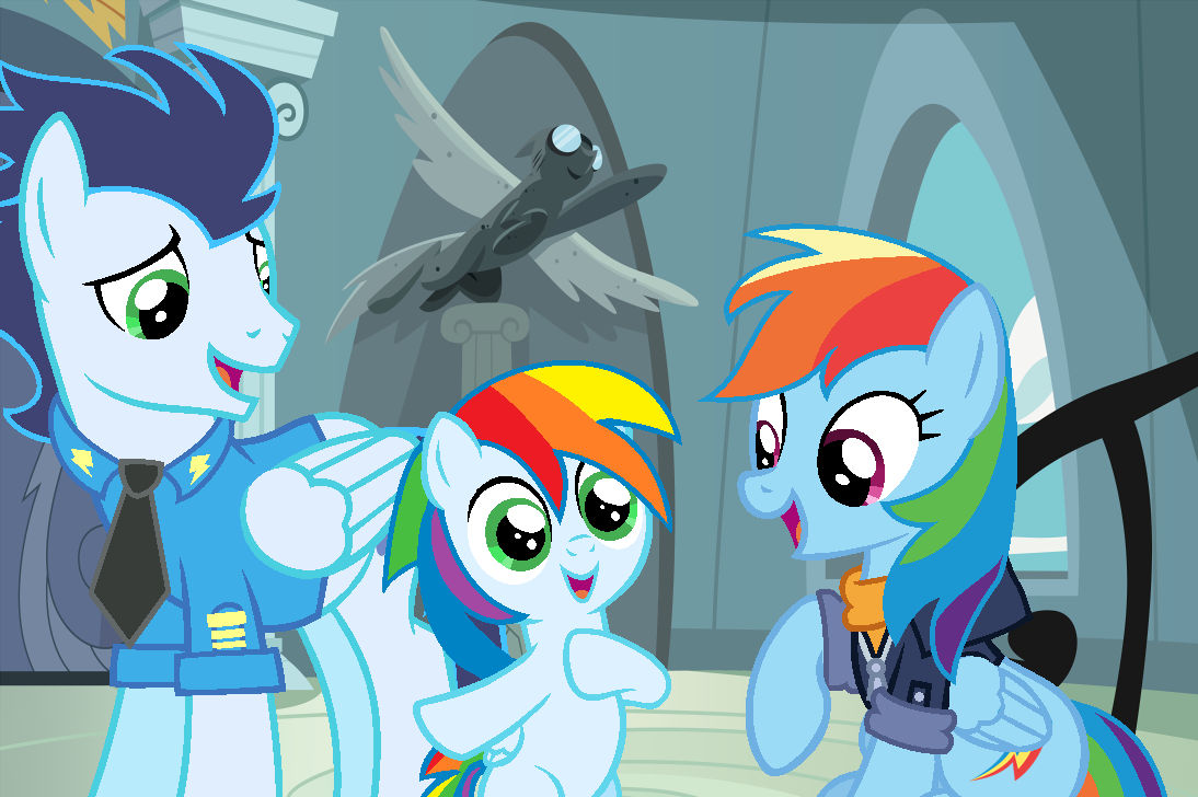 #3129657 - safe, artist:mlpdisneylover, rainbow dash, soarin', oc ...