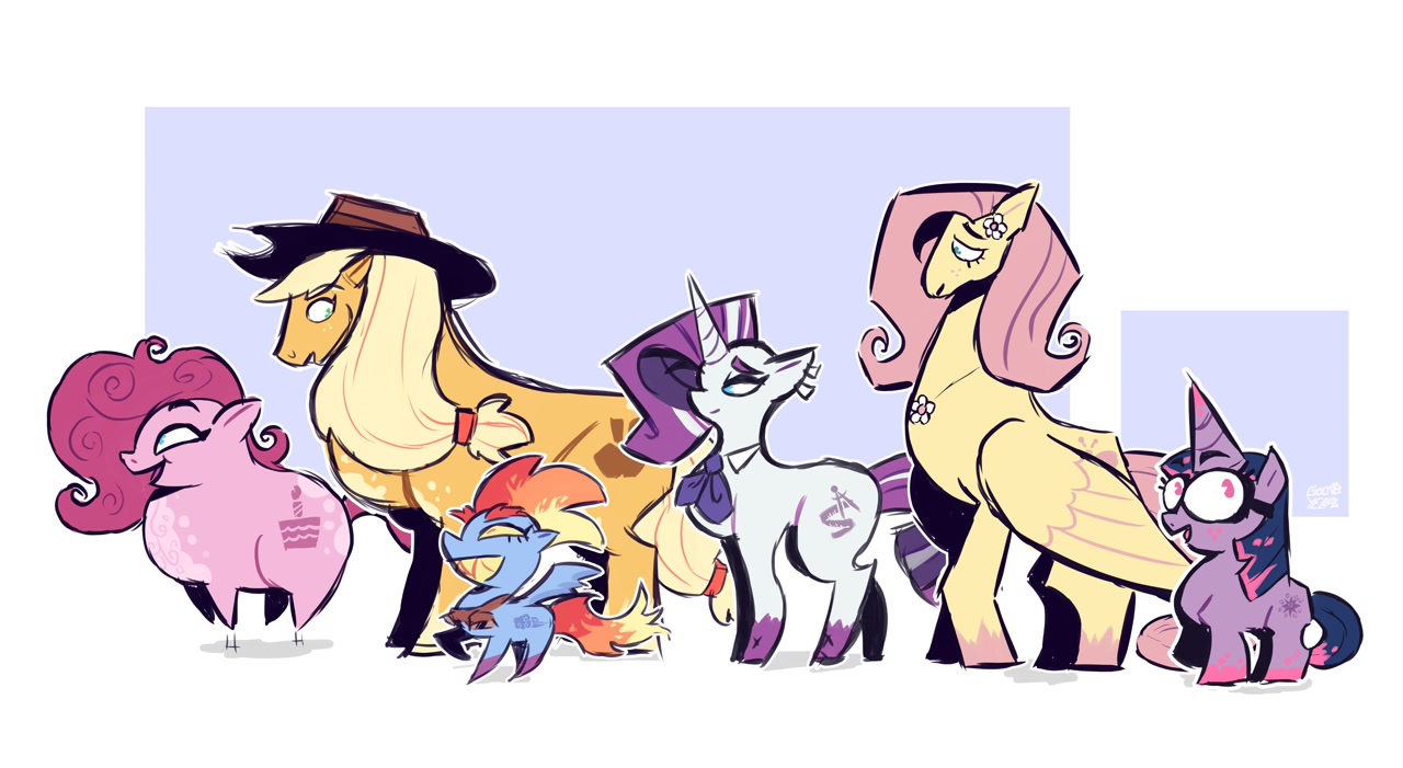 #3129896 - safe, artist:goodbyellow, applejack, fluttershy, pinkie pie ...