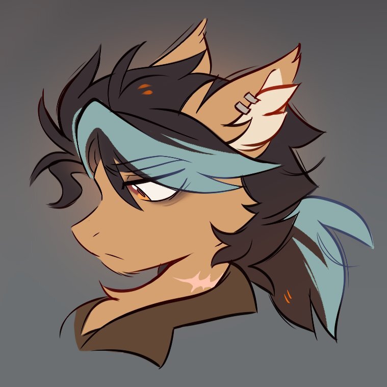 #3130473 - safe, artist:kirionek, oc, pony, bust, male, portrait, solo ...