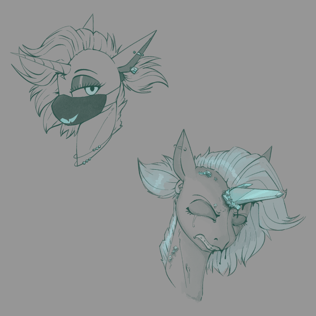 #3131884 - semi-grimdark, artist:stray prey, oc, oc only, oc:joule, pony, unicorn, blood, solo ...