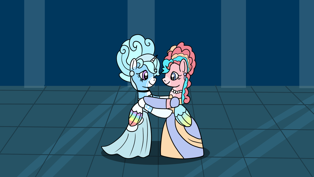 #3133135 - safe, artist:platinumdrop, pinkie pie, oc, oc:jemima sparkle ...