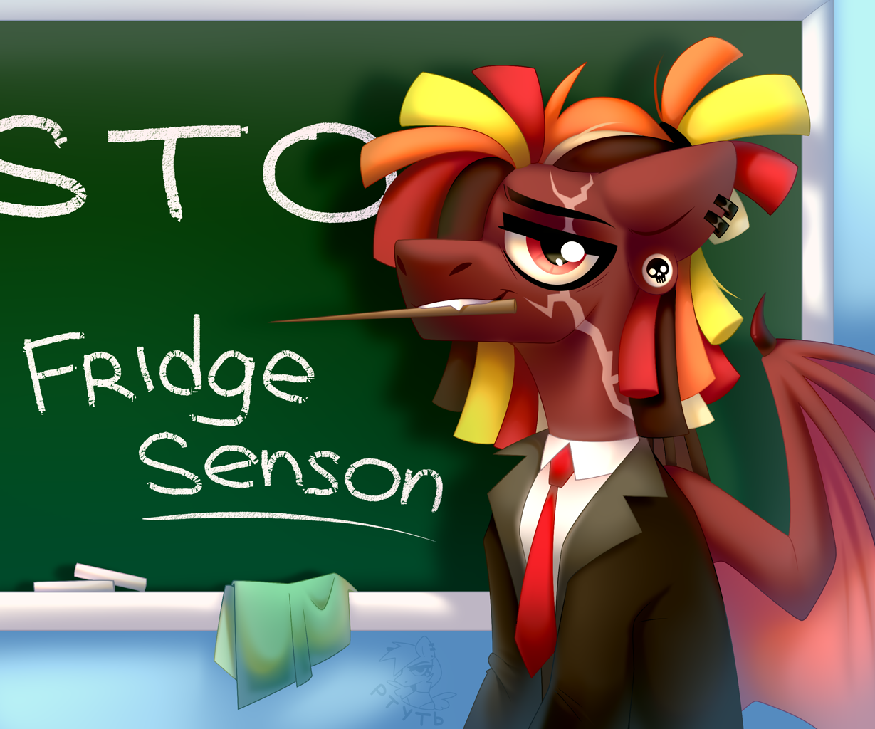 #3133161 - safe, artist:rtootb, oc, oc only, oc:fridge senson, bat pony ...