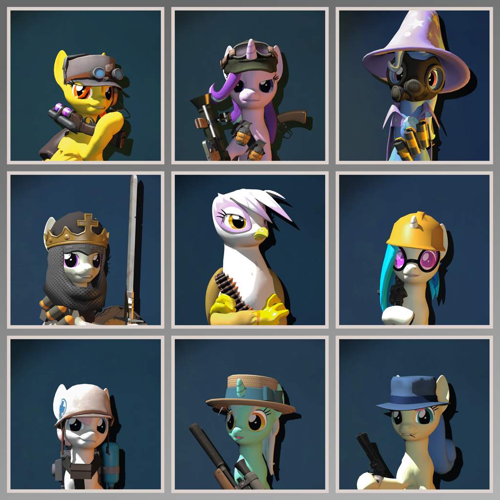 #3133498 - safe, artist:xafilah, bon bon, dj pon-3, gilda, lyra ...