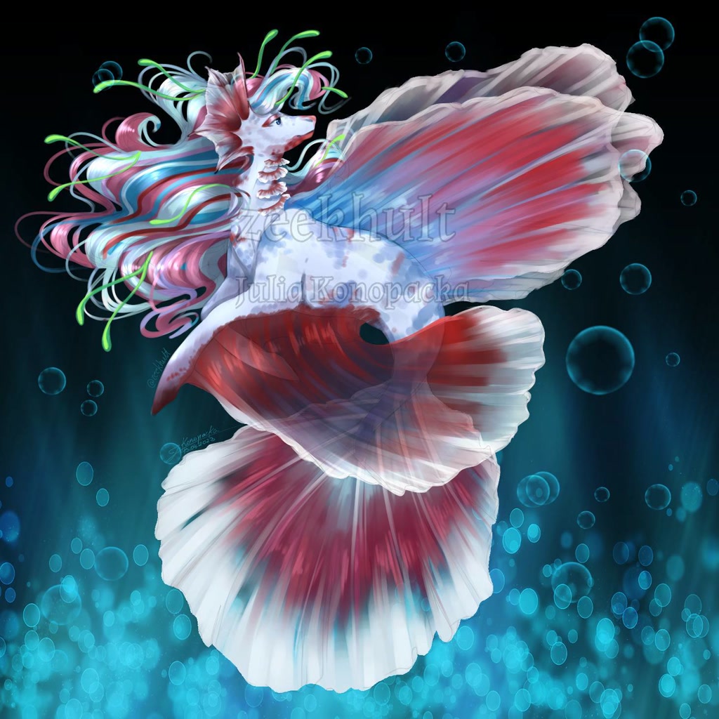 #3118923 - safe, artist:zeekhult, oc, oc only, merpony, seapony (g4), adoptable, blue eyes ...