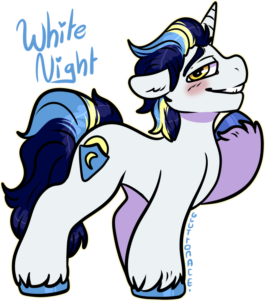 #3118992 - safe, artist:sexygoatgod, oc, oc only, oc:white night, pony, unicorn, male, simple ...