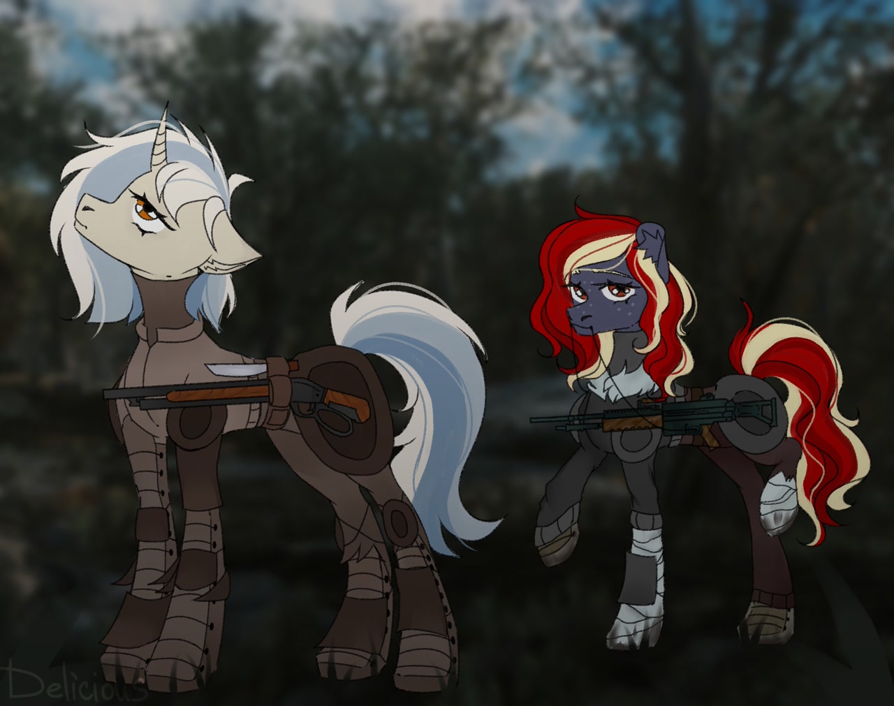 #3119126 - semi-grimdark, artist:delicious, oc, oc:midnight bee, oc:star fury, earth pony, pony ...