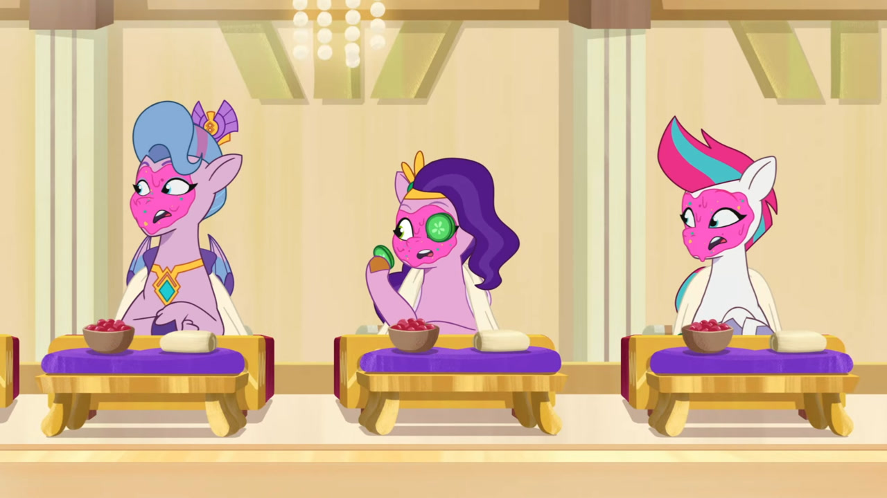 #3119886 - safe, screencap, pipp petals, queen haven, zipp storm ...