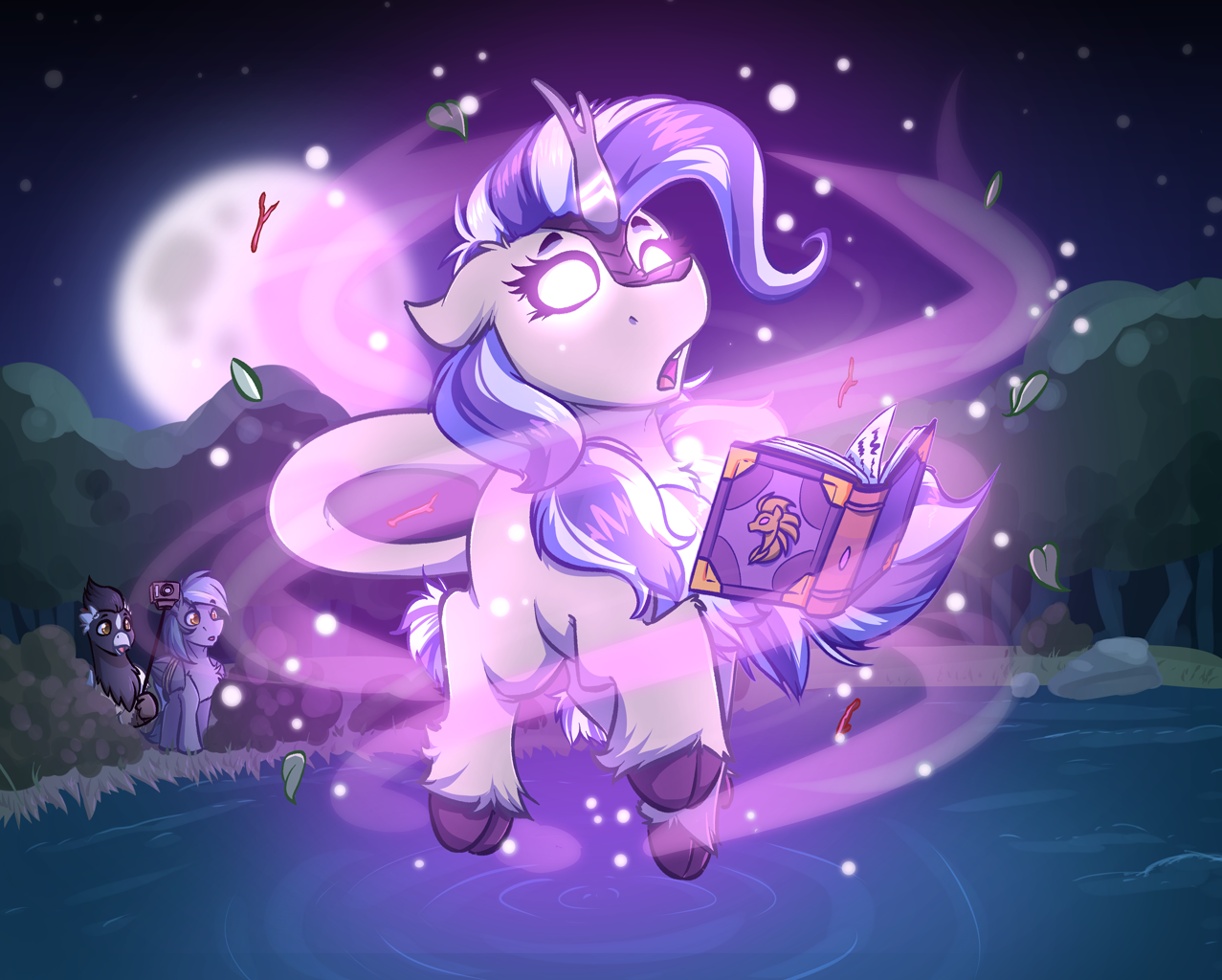 #3120048 - safe, artist:witchtaunter, oc, oc only, oc:gusty, oc:iron feather, oc:lotus cinder ...