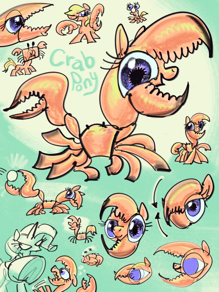 #3120080 - safe, artist:ja0822ck, rarity, crab, crab pony, giant crab ...