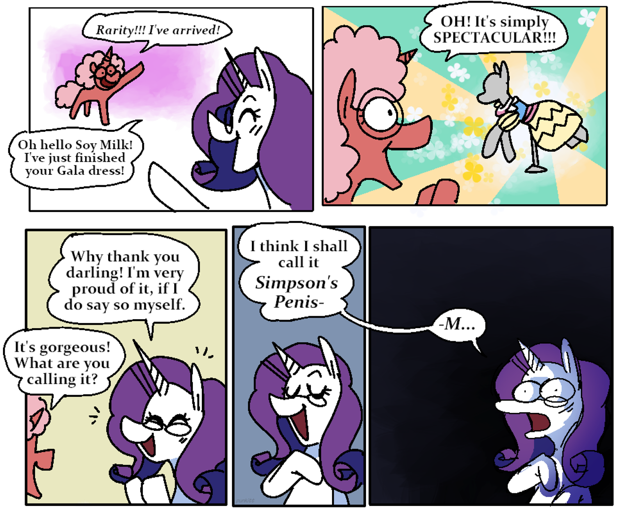 #3121698 - safe, artist:punkittdev, rarity, oc, oc:soy milk, pony ...