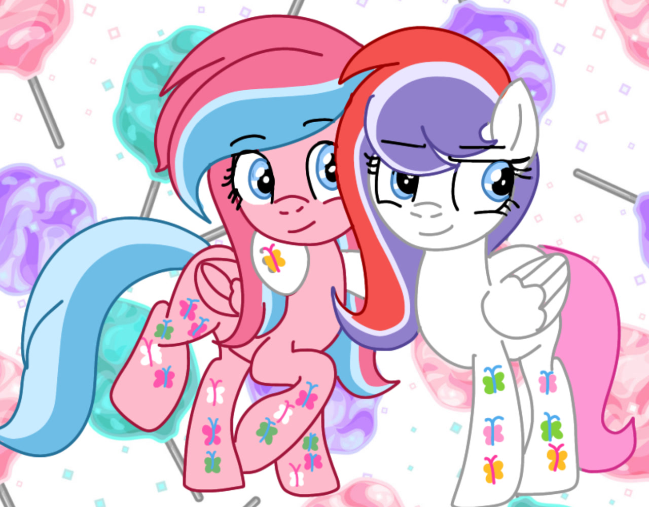 #3122182 - safe, artist:mlpcartel, oc, oc only, oc:cotton candy, oc:rosie dash, pegasus, pony ...