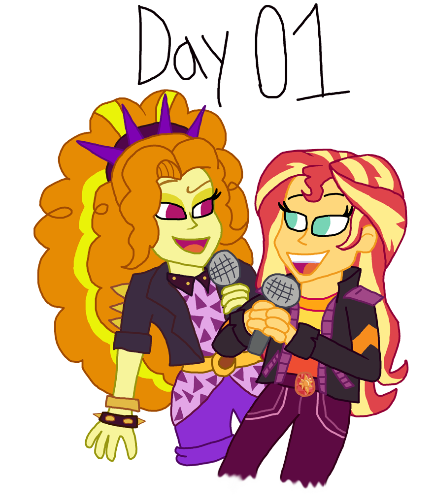 #3135310 - safe, artist:ktd1993, adagio dazzle, sunset shimmer, human, equestria girls, g4, duo ...
