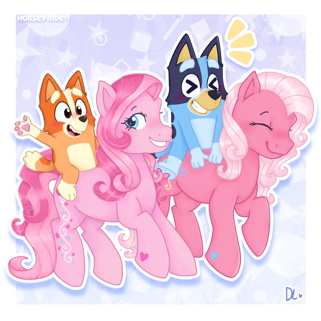 #3135469 - safe, artist:daylightsketch, pinkie pie (g3), tulip twinkle, dog, earth pony, pony ...