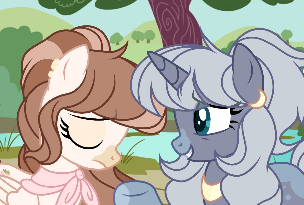 #3135497 - safe, artist:cstrawberrymilk, oc, oc only, oc:silver moon, oc:strawberry milk ...