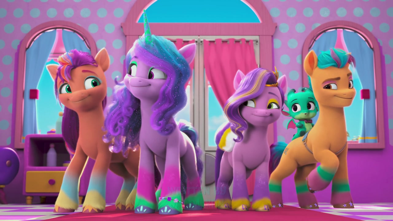 #3140840 - safe, screencap, hitch trailblazer, izzy moonbow, pipp petals, sparky sparkeroni ...