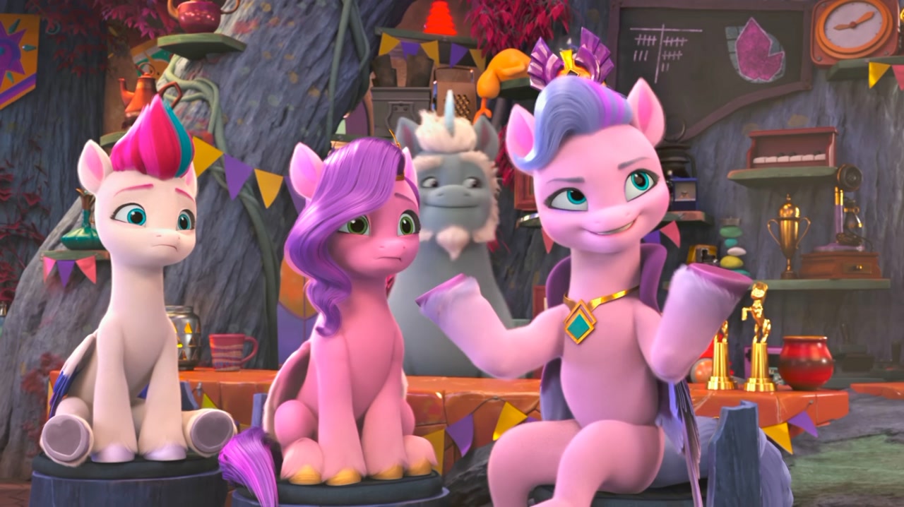 #3142186 - safe, screencap, alphabittle blossomforth, boneless, pipp petals, queen haven, zipp ...