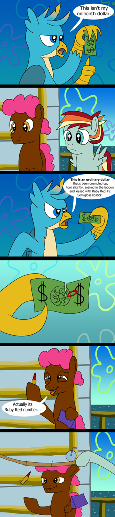 #3142252 - safe, artist:platinumdrop, gallus, oc, earth pony, griffon ...