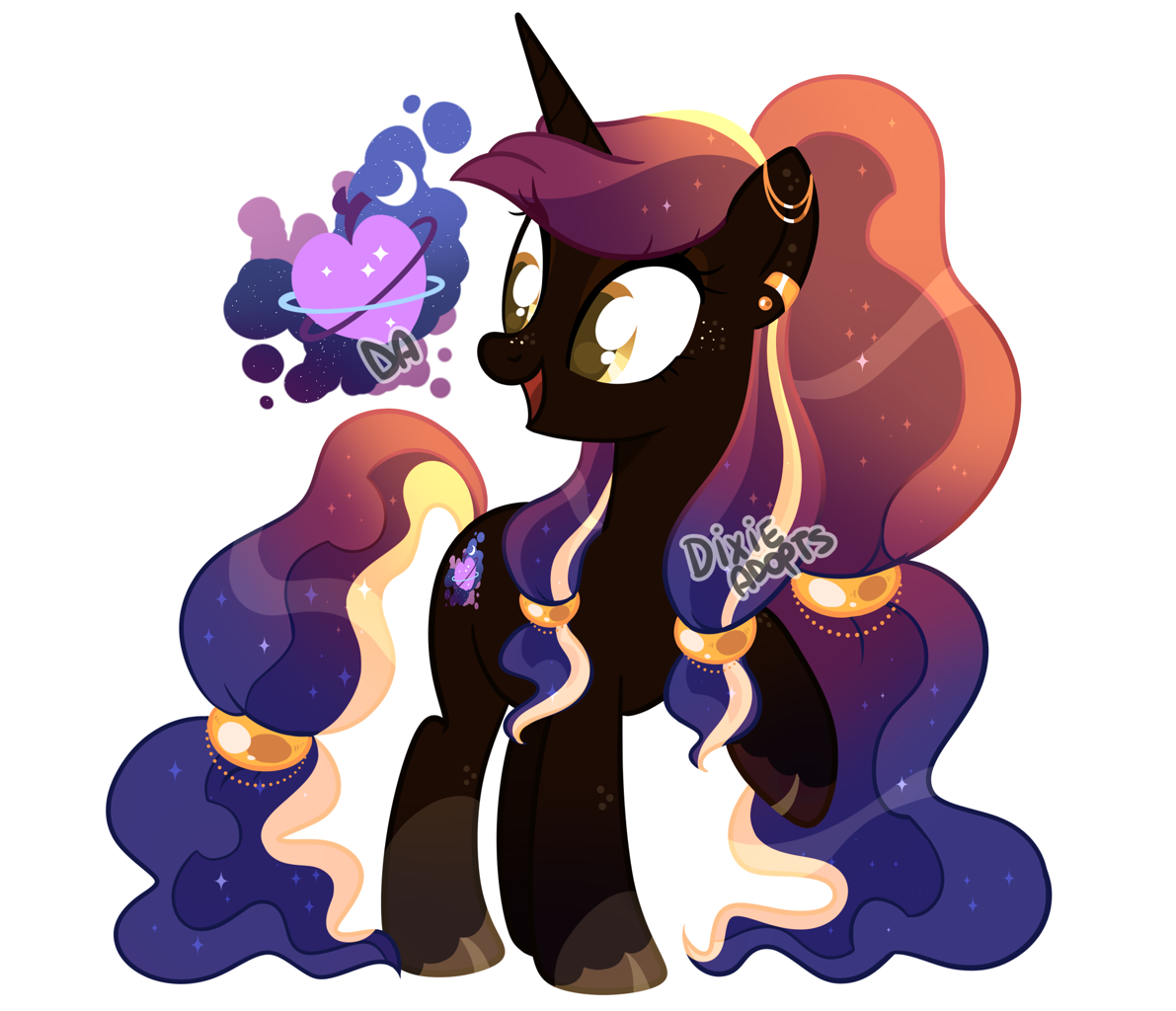 #3142472 - safe, artist:dixieadopts, oc, oc only, oc:lunar mist, pony, unicorn, coat markings ...