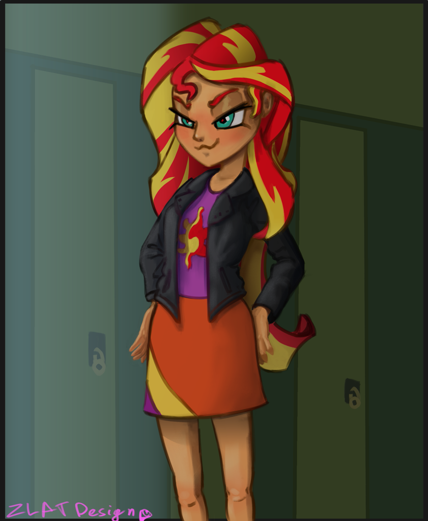 #3143312 - safe, artist:zlatdesign, sunset shimmer, equestria girls ...
