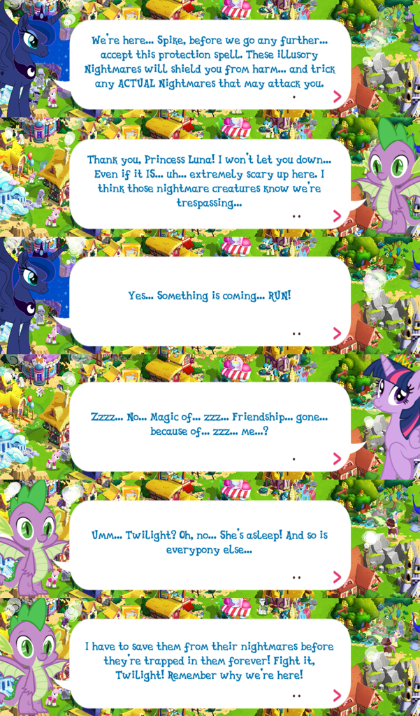 #3143347 - safe, gameloft, princess luna, spike, twilight sparkle, alicorn, dragon, pony, g4, my ...
