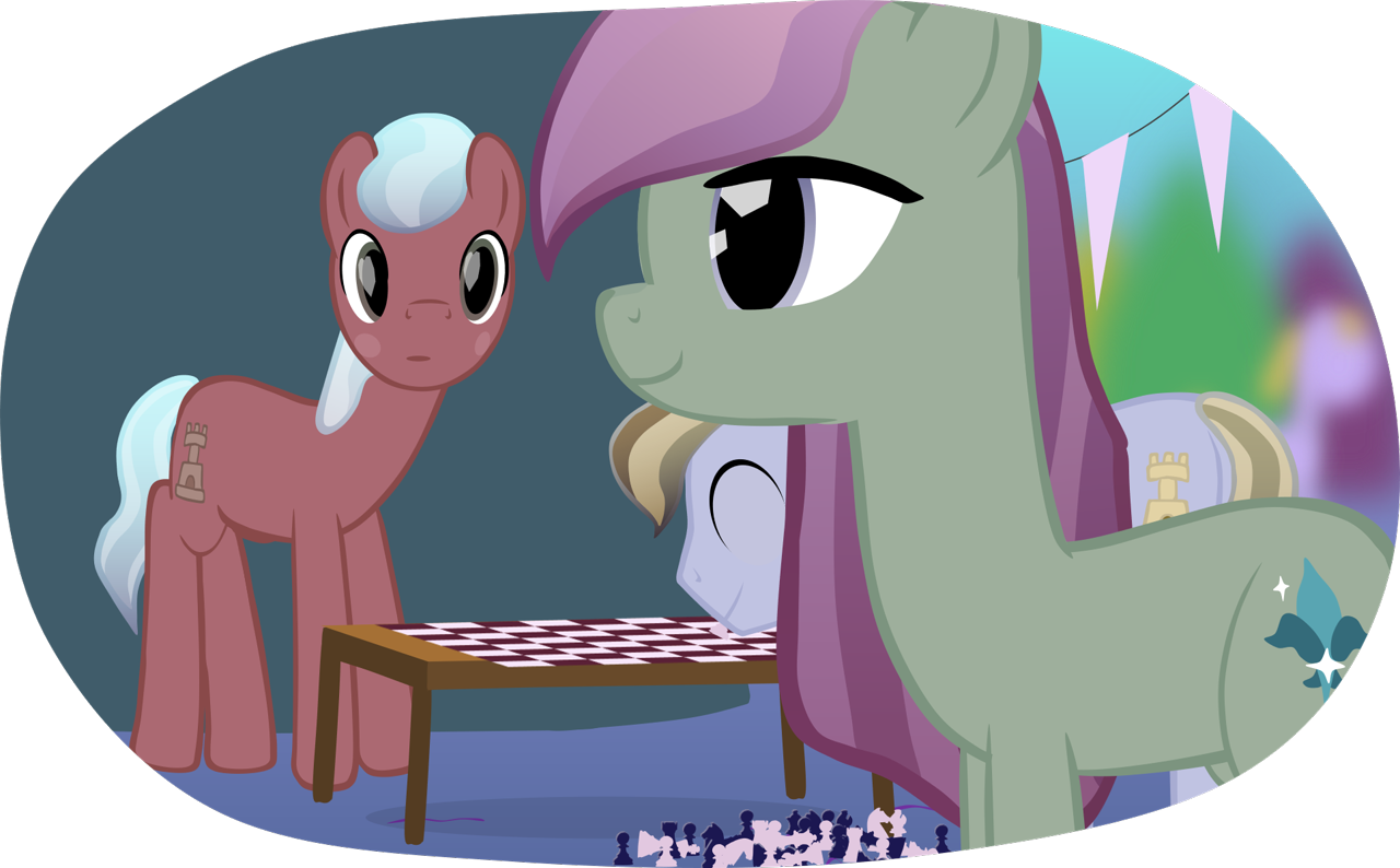 #3144237 - safe, artist:equestriaexploration, check mate, jade (character), jaded jasper, pony ...