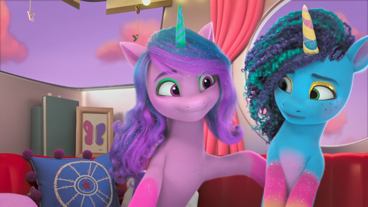 #3144444 - safe, screencap, izzy moonbow, misty brightdawn, pony, unicorn, g5, my little pony ...