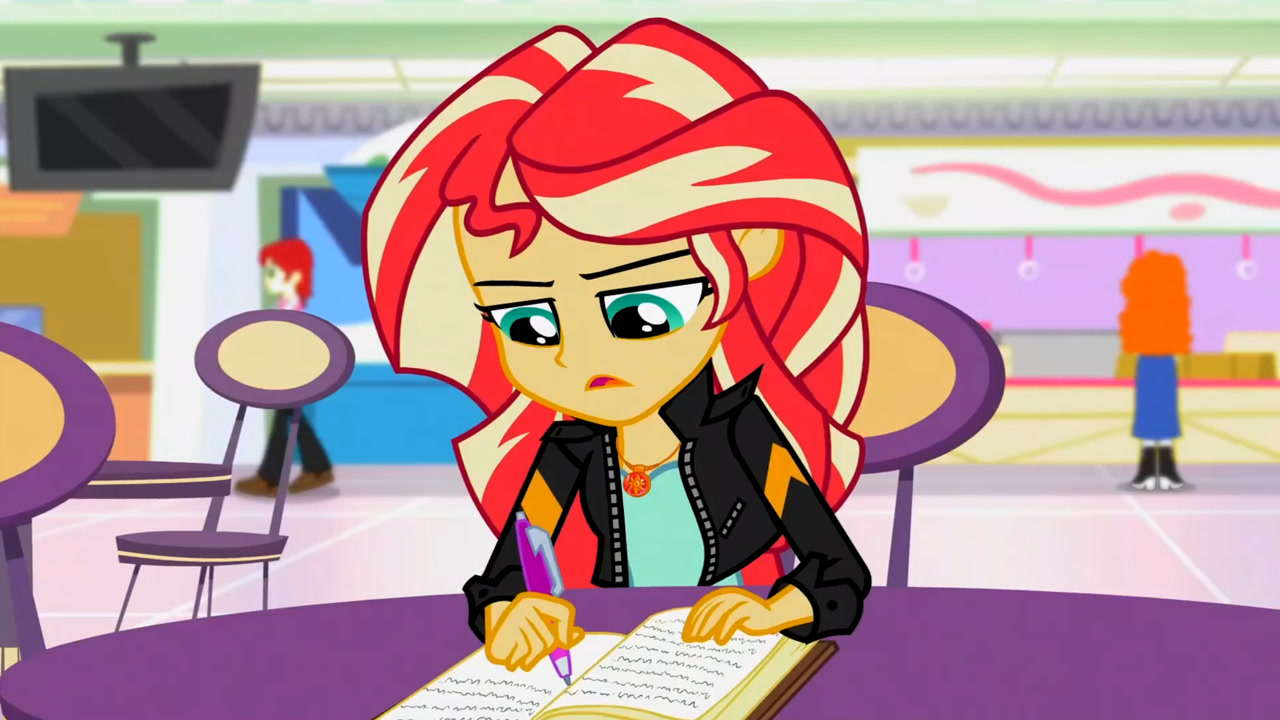 #3144589 - safe, screencap, golden hazel, sunset shimmer, human ...