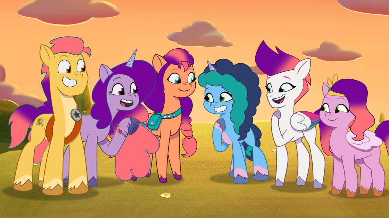 #3146628 - safe, edit, edited screencap, screencap, hitch trailblazer, izzy moonbow, misty ...