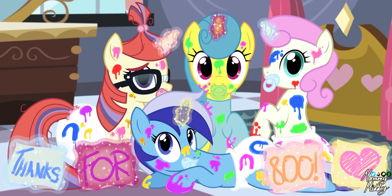 #3147465 - safe, artist:mommymidday, lemon hearts, minuette, moondancer, twinkleshine, pony ...