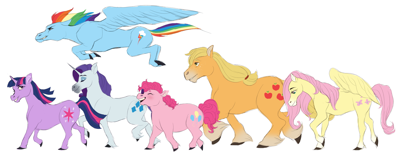 #3148378 - safe, artist:tuherrus, applejack, fluttershy, pinkie pie ...