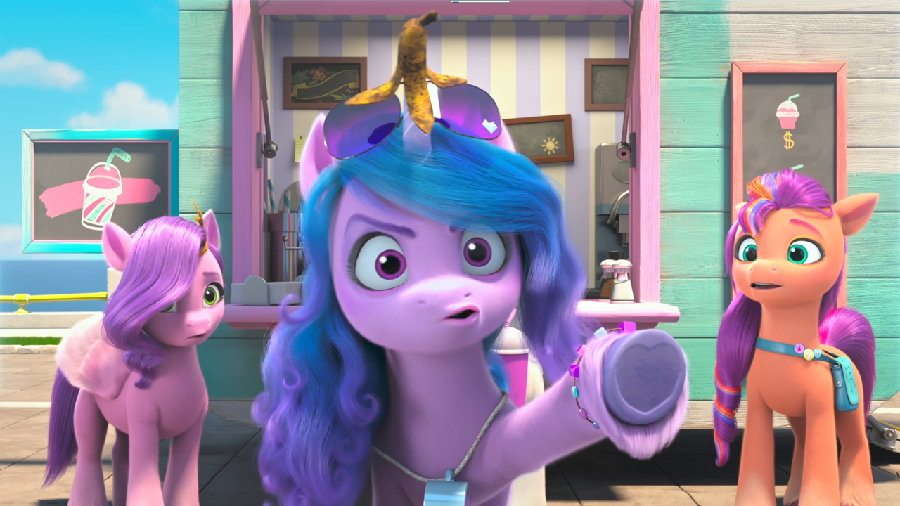 #3148504 - safe, screencap, izzy moonbow, pipp petals, sunny starscout, zipp storm, earth pony ...