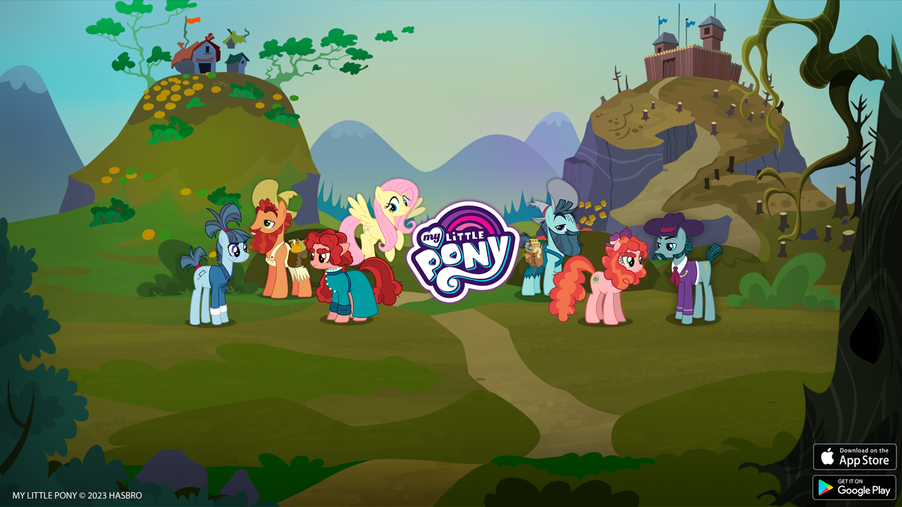 #3152075 - safe, gameloft, fluttershy, greenhoof hooffield, grub ...