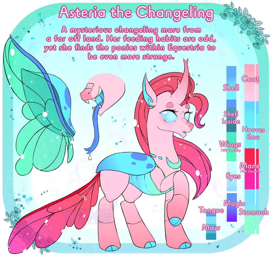 #3152887 - explicit, artist:nomipolitan, oc, oc:asteria, changeling, changeling queen, blue eyes ...