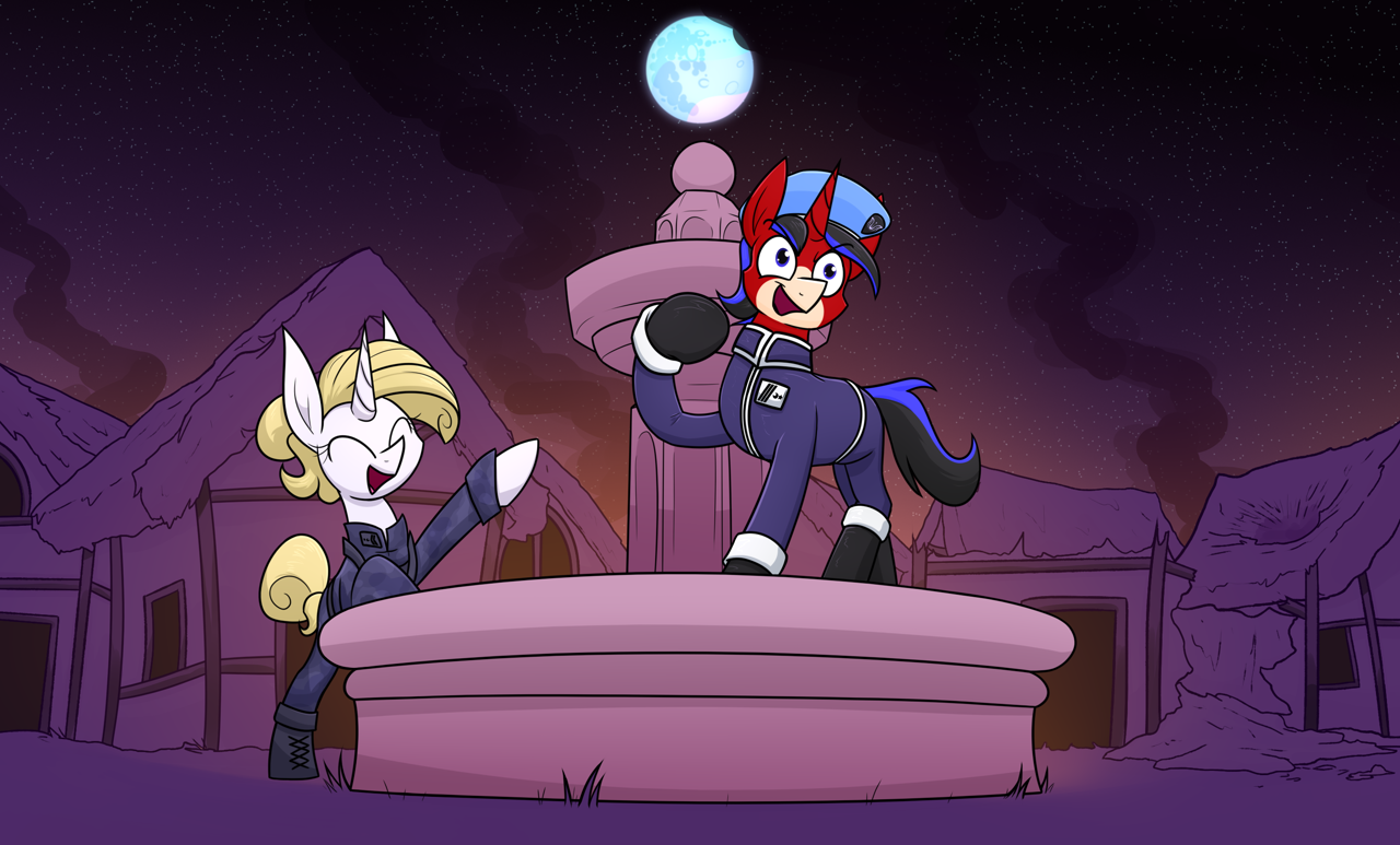 #3153408 - safe, artist:moonatik, oc, oc only, oc:cj, oc:decora, pony ...