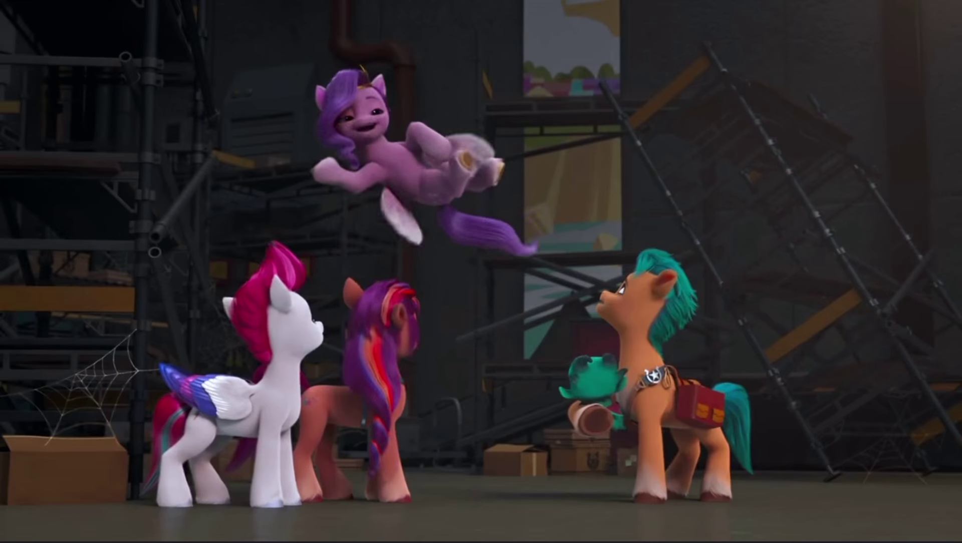 #3153534 - safe, screencap, hitch trailblazer, pipp petals, sparky sparkeroni, sunny starscout ...