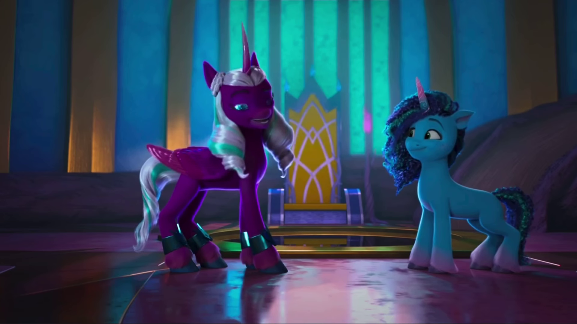 #3153853 - safe, screencap, misty brightdawn, opaline arcana, alicorn, pony, unicorn, g5, my ...