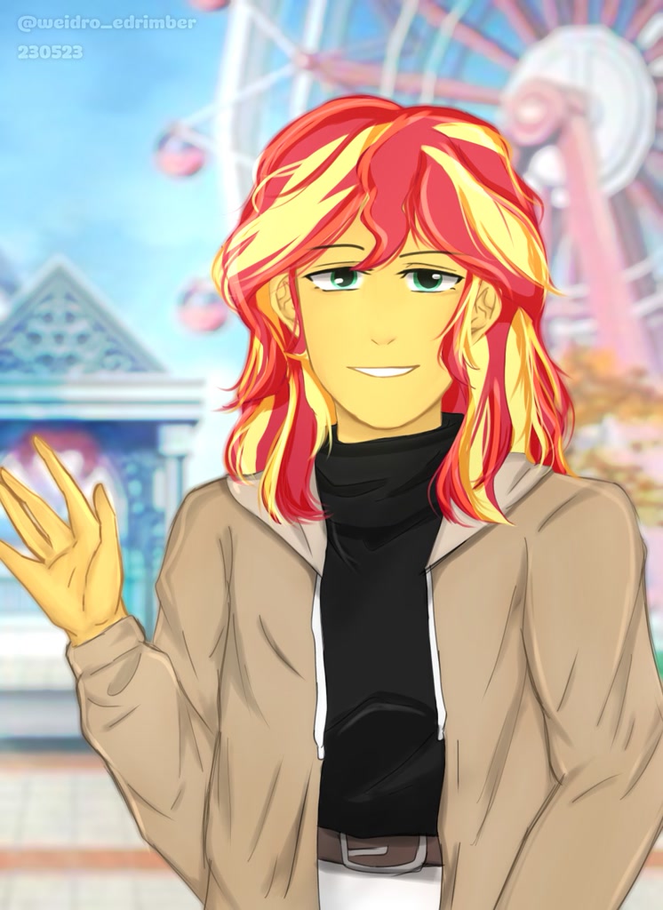 #3136884 - safe, artist:eddin_sciset, sunset shimmer, human, equestria ...