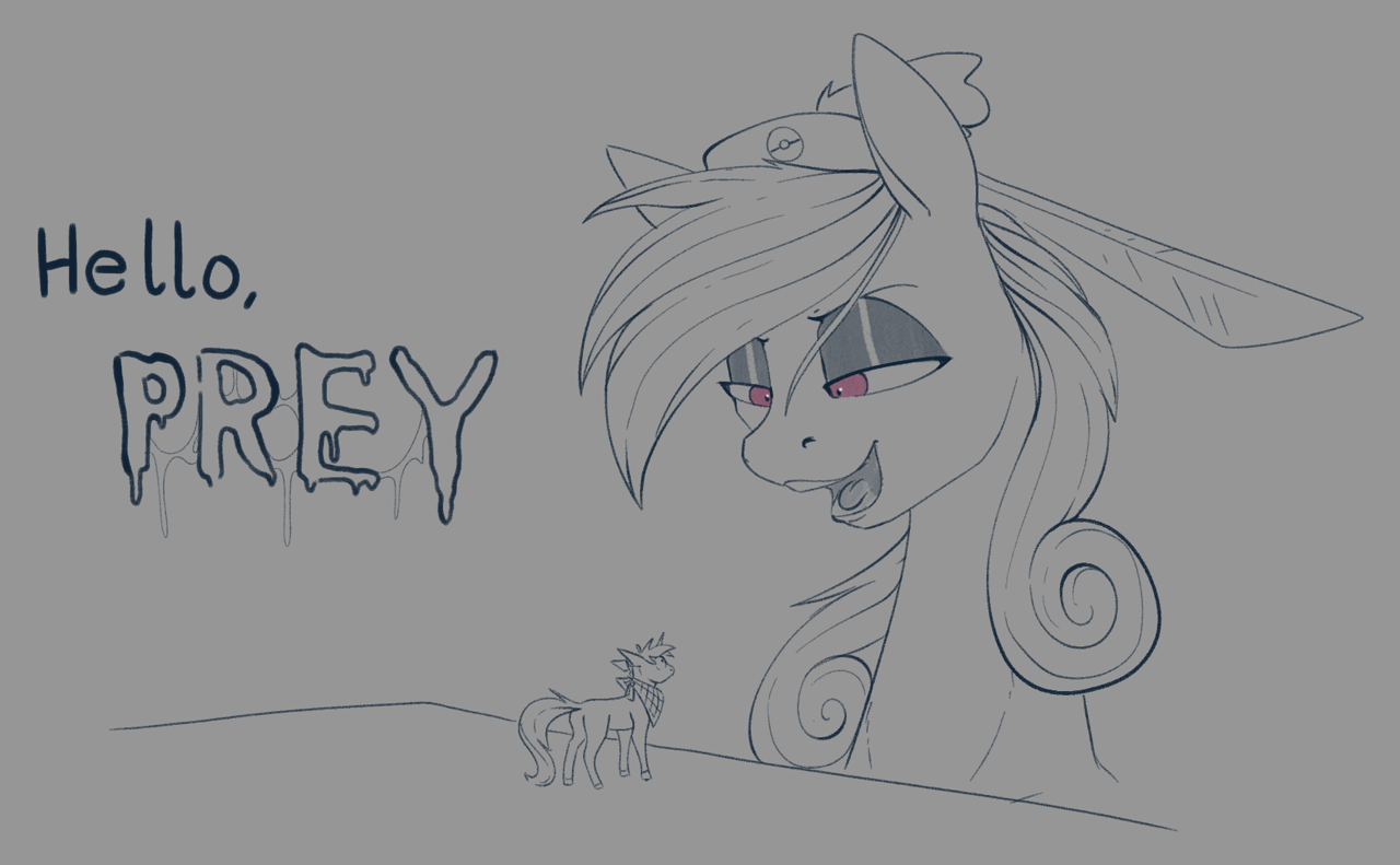 #3137630 - safe, artist:stray prey, oc, oc only, oc:lucent, oc:pryeblue, pony, unicorn, butt ...