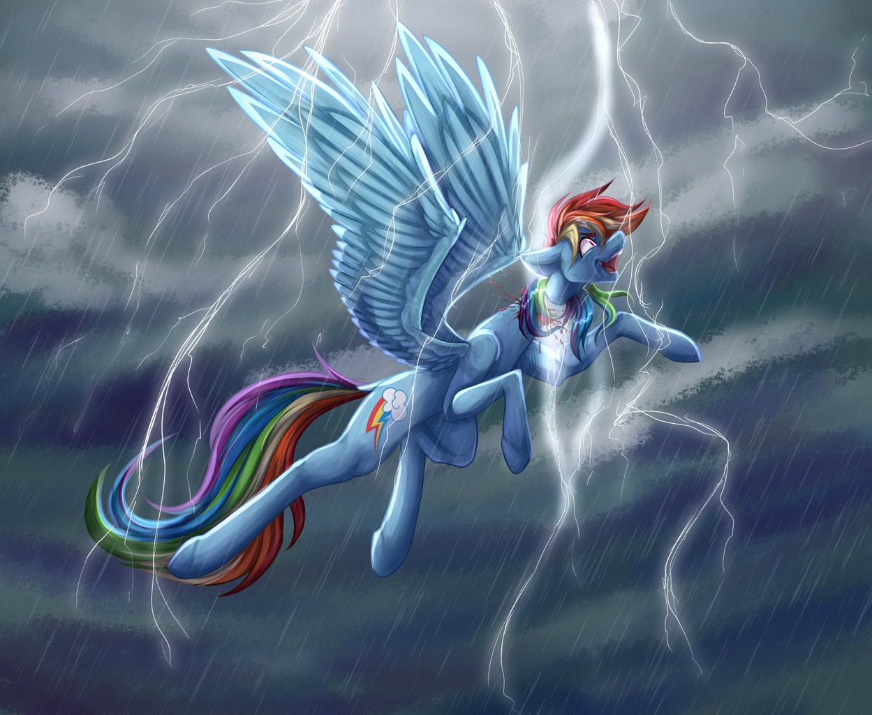 #3138064 - grimdark, artist:rinacheshireart, rainbow dash, pegasus ...