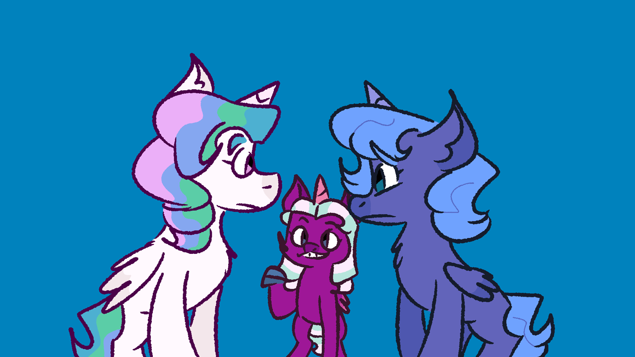 #3138801 - safe, artist:onebadpun, opaline arcana, princess celestia ...