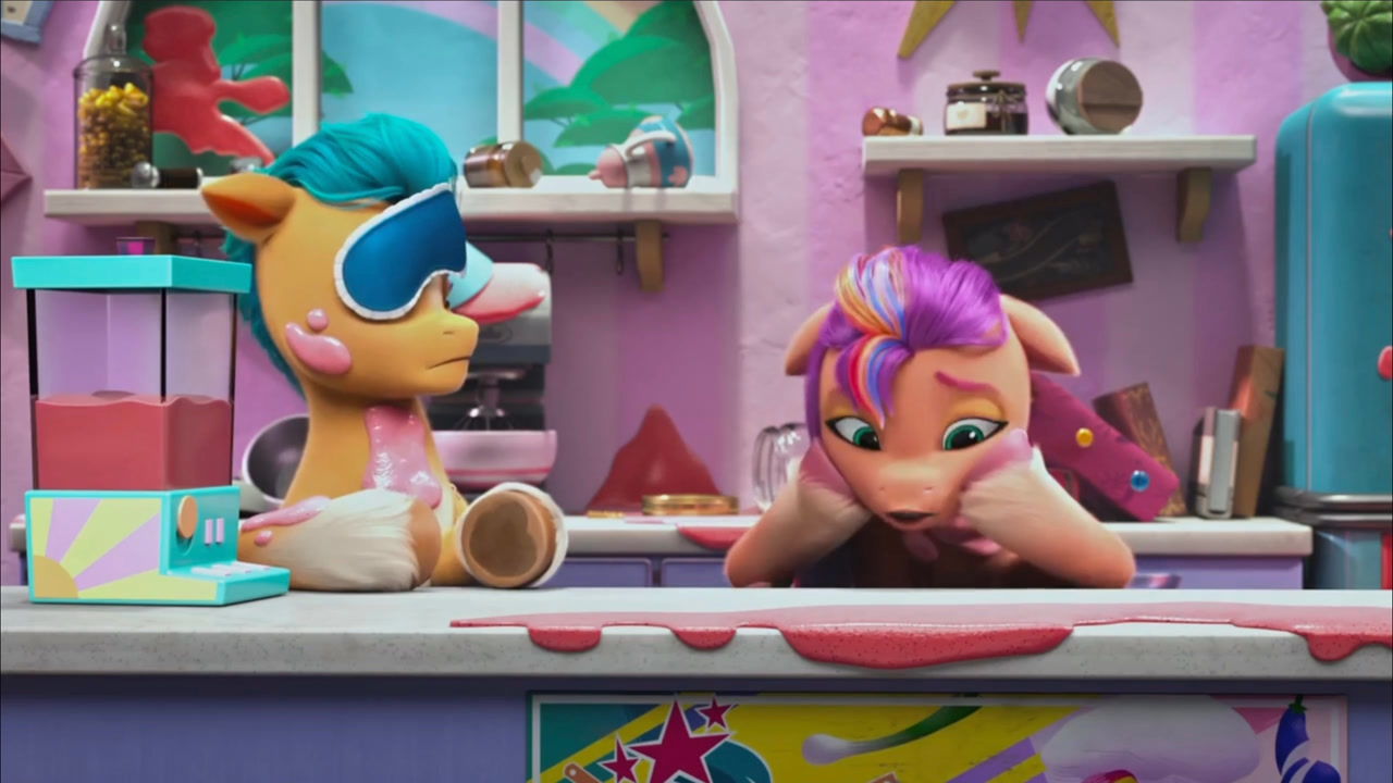 #3160873 - safe, screencap, hitch trailblazer, sunny starscout, earth ...