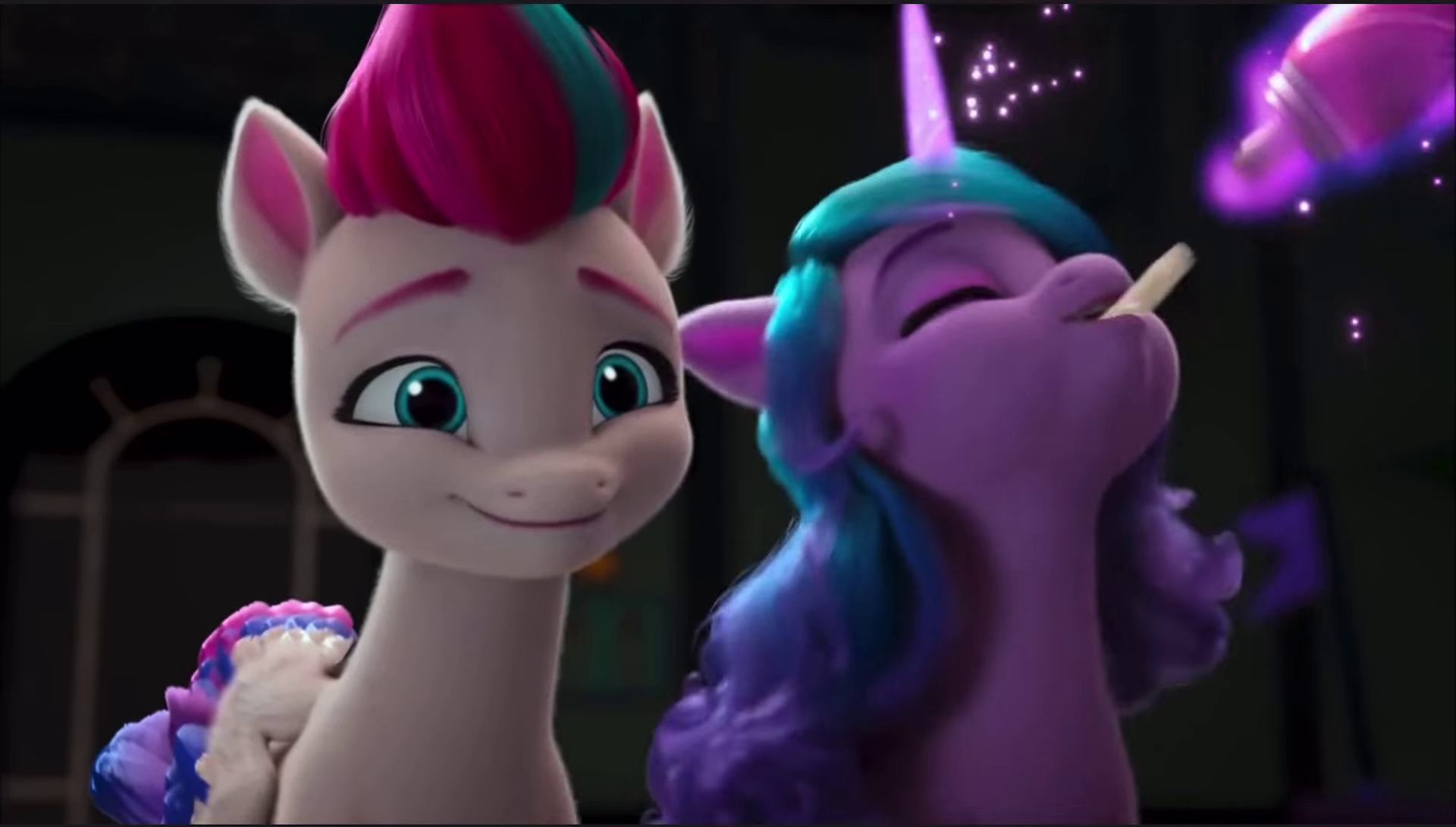 #3161075 - safe, screencap, hitch trailblazer, izzy moonbow, pipp ...