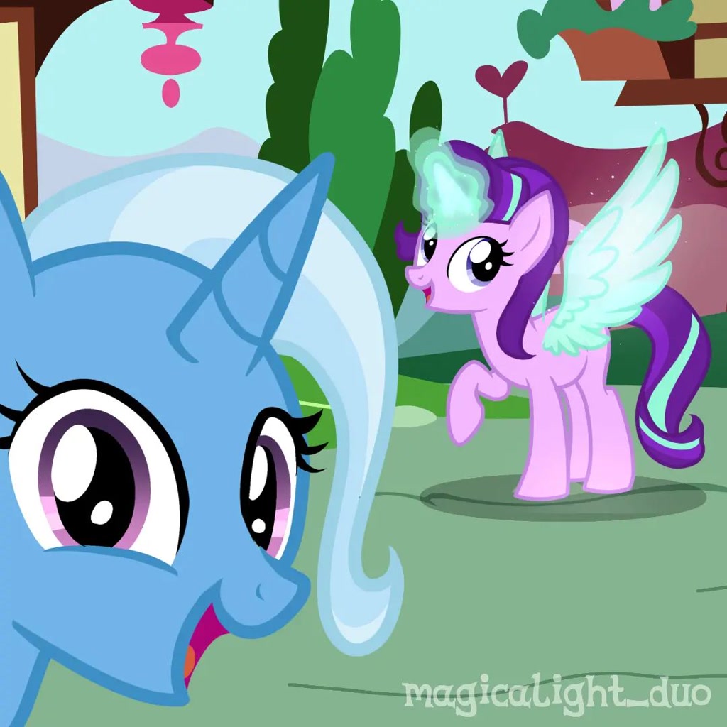 #3162804 - safe, artist:magicalight_duo, starlight glimmer, trixie ...