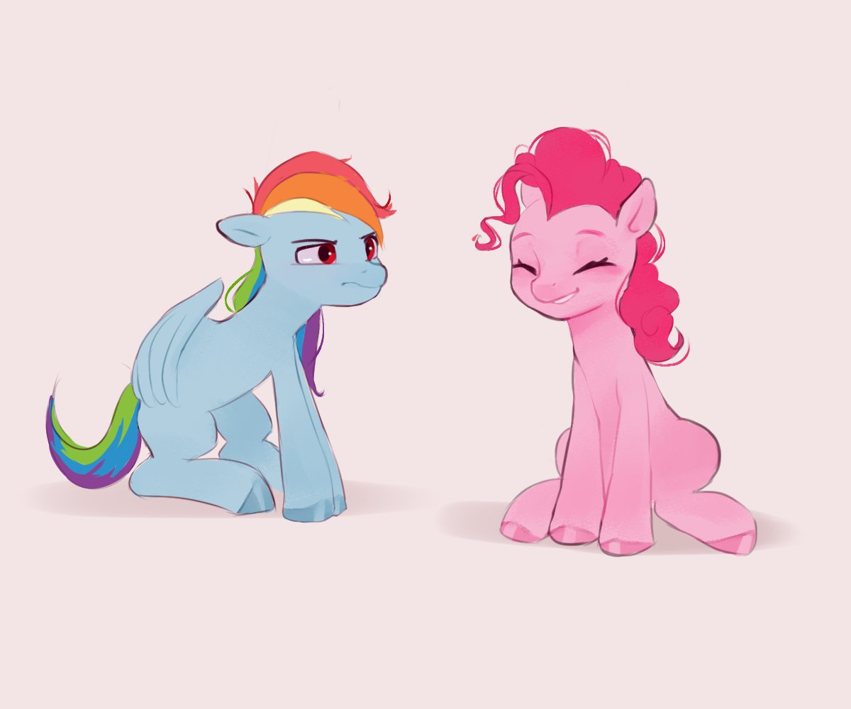 #3163951 - safe, artist:pascal571, pinkie pie, rainbow dash, earth pony ...