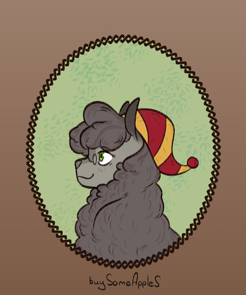 #3164681 - safe, artist:buy_some_apples, oc, alpaca, bust, glasses, hat ...