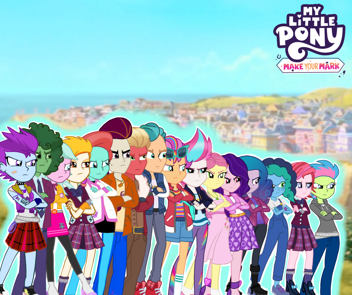 #3165078 - safe, artist:kylexisliner, dahlia, dapple, flare (g5), hitch trailblazer, izzy ...