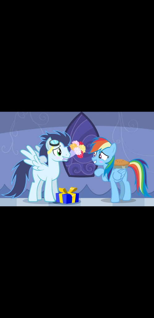 #3165997 - safe, rainbow dash, soarin', pegasus, pony, g4, blushing ...